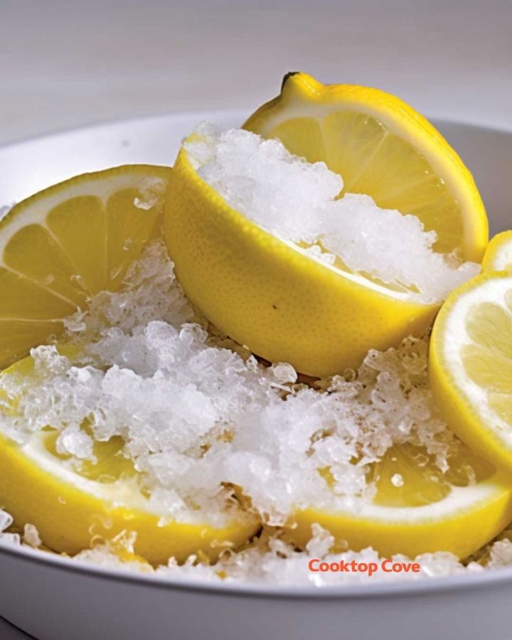 Put a lemon with salt on a plate, and then place in center of room ...